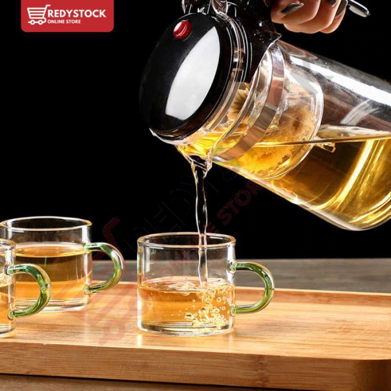 Promo Tea Infuser Pot 750ml Push Button | Teko Teh Saringan Kaca ...