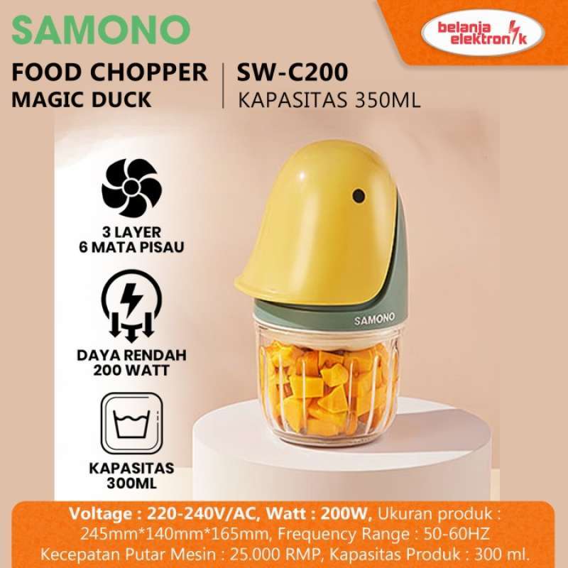 Jual Samono Food Chopper Magic Duck Penghalus Makanan 200watt Sw-c200 ...