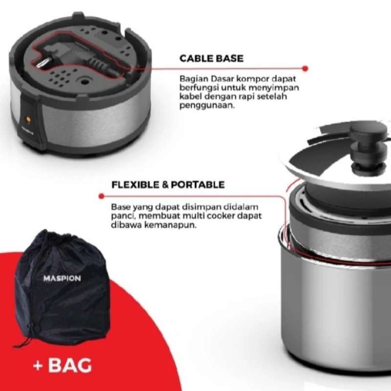 Jual Panci Listrik Travel Maspion Mec-3510 Multi Cooker 1 Liter Di ...