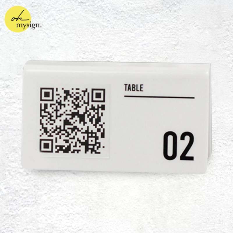 Jual Custom Nomor Meja Akrilik Qr Menu Acrylic Table Number - Hitam Di ...