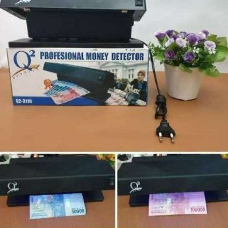 Jual Q2 Alat Deteksi Cek Uang Asli Palsu Profesional Money Detector ...