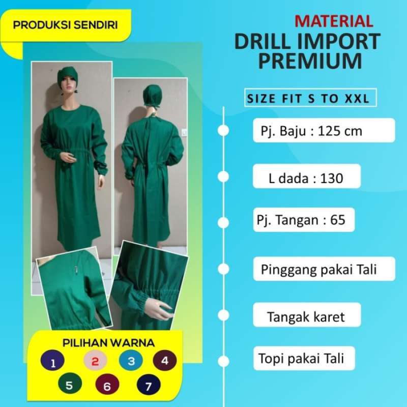 Promo Jubah Operasi Gaun Bedah Surgical Gown Plus Tutup Kepala Diskon ...