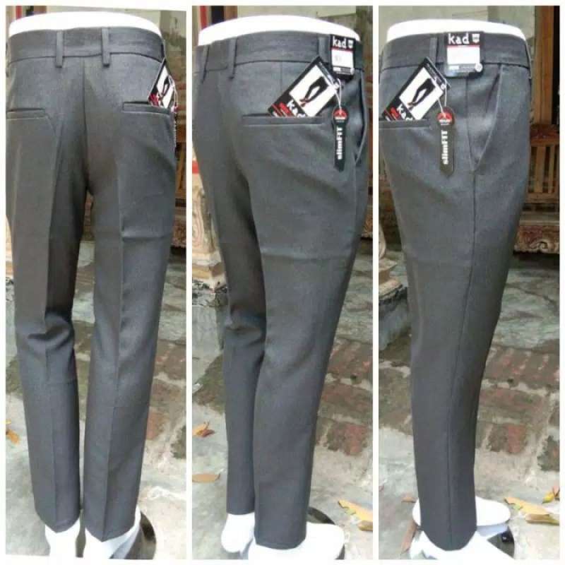 Jual Celana Bahan Kantor Ukuran Jumbo Formal Model Slim Fit Pria - 38 Abu Muda Di Seller Wd ...