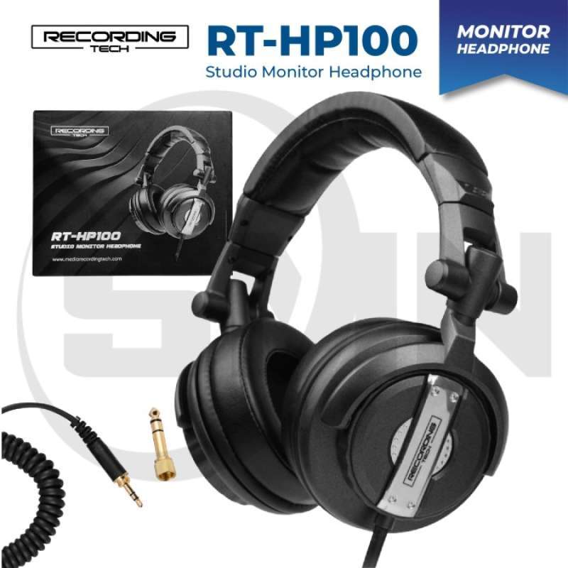 Jual Headphone Recording Tech Rt-hp100 Studio Monitor Flat Headphones ...