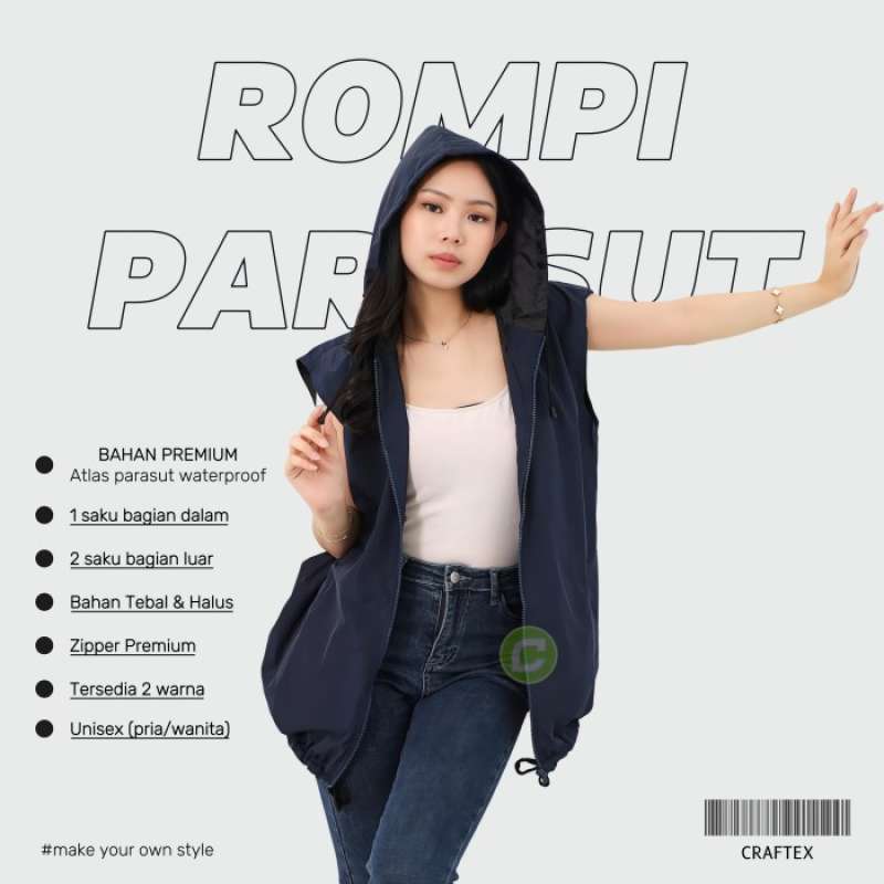 Jual Jaket Rompi Waterproof - Sablon Custom Satuan Full Warna - L A4 Di Seller Wd_store ...