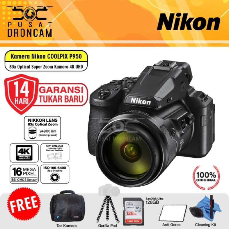 Jual Camera Nikon Coolpix P950 - Kamera 4k Uhd P-950 83x Optical Super ...