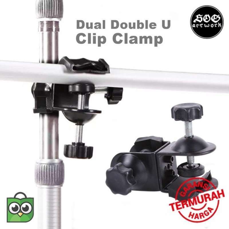 Jual Heavy Duty Metal Dual Double U Clip Clamp For Photo Studio Boom ...