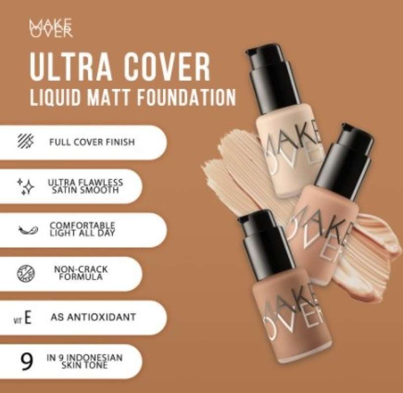 Promo Make Over Ultra Cover Liquid Matte Foudation Alas Bedak Makeover ...