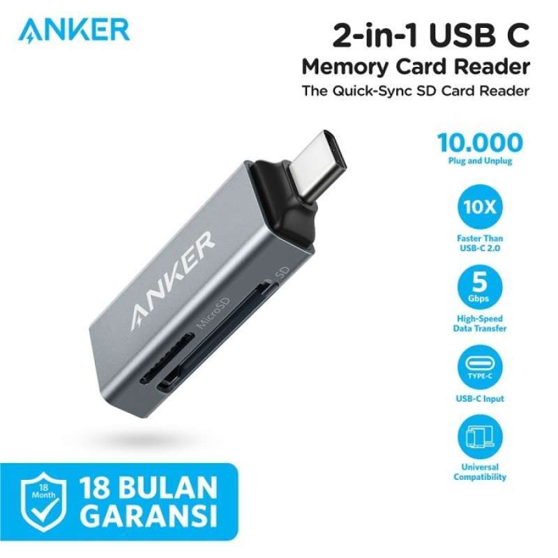 Promo Anker 2-in-1 Usb-c Memory Card Reader - A8370 / Anker Diskon 23% ...