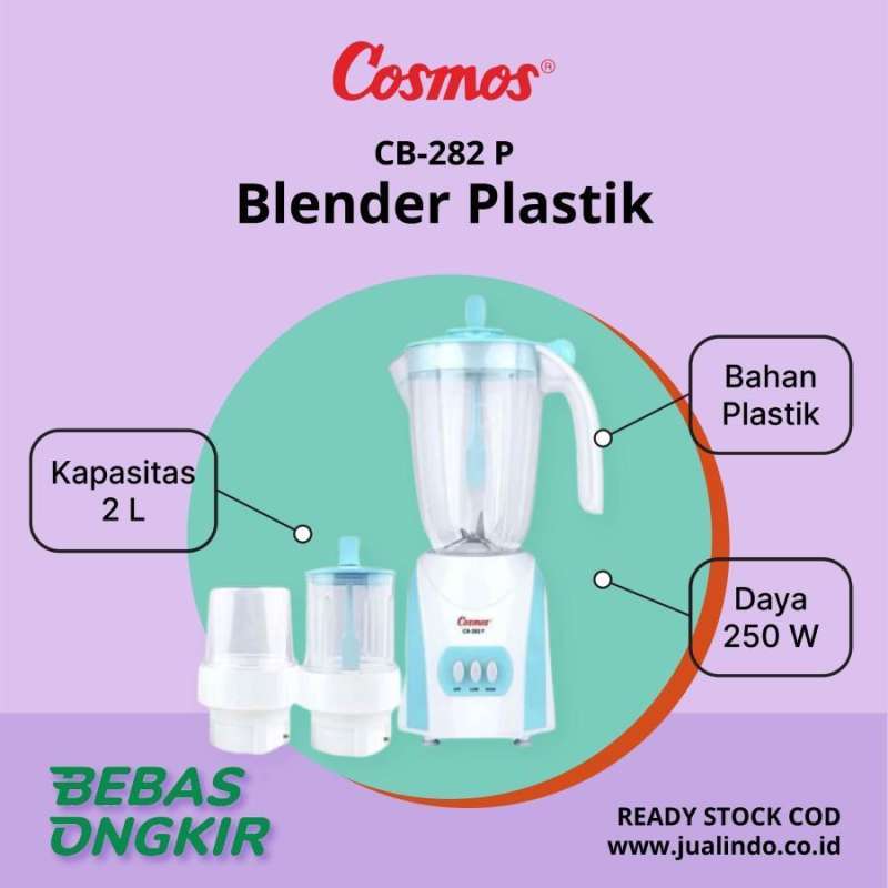 Jual Cosmos Cb282p Blender Plastik 2 Liter Stainless Steel Paling Laku ...