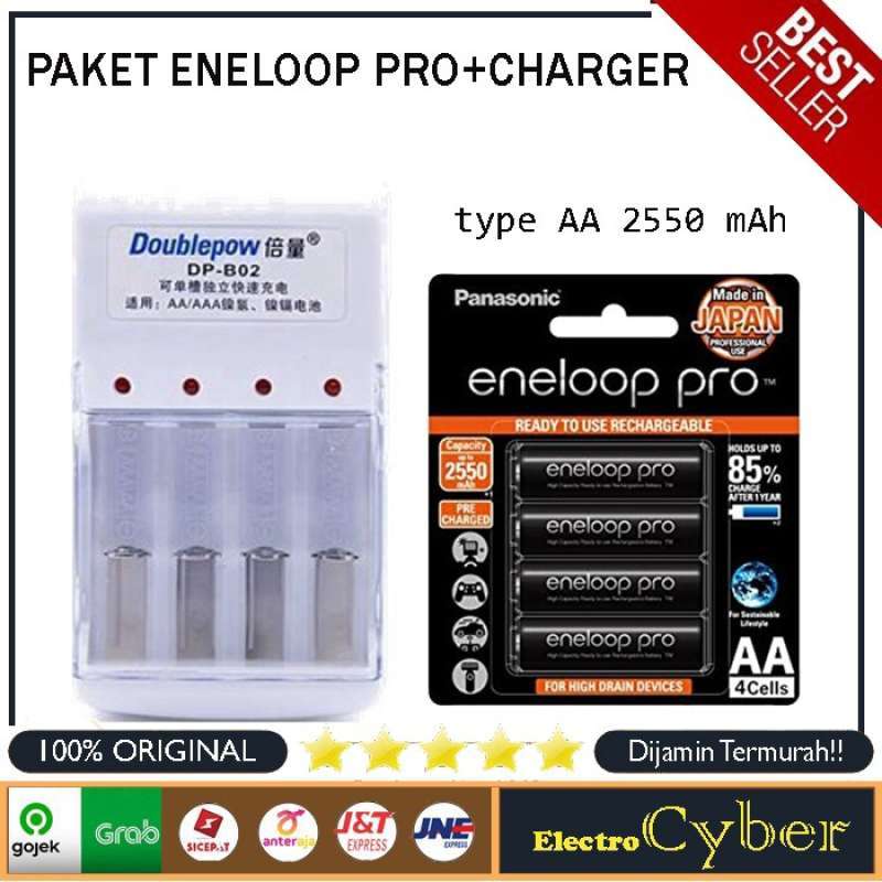 Promo Paket Eneloop Pro + Charger Aa / Aaa For Enelop Diskon 33% Di ...