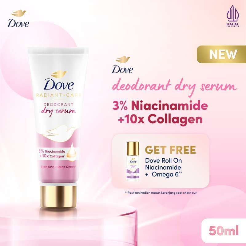 Promo Dove Deodorant Dry Serum Pink Niacinamide + Collagen [50 Ml] Free ...