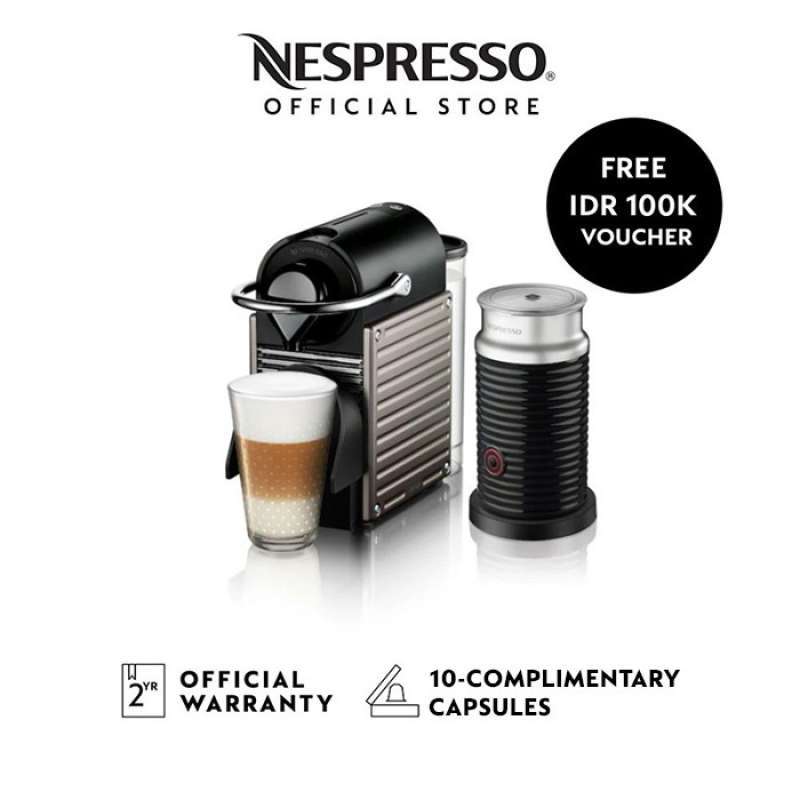 Promo Nespresso Pixie 630 Coffee Machine, Titanium With Aeroccino3 ...