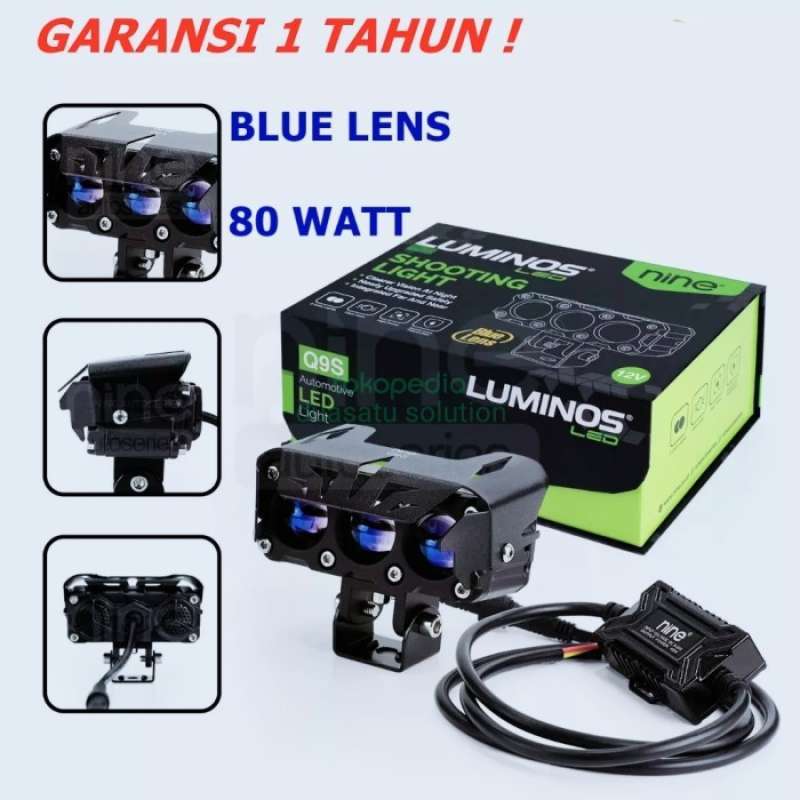 Promo Lampu Led Tembak Sorot Sql 3 Mata Blue Lens Nine Luminos Q9s 80 ...
