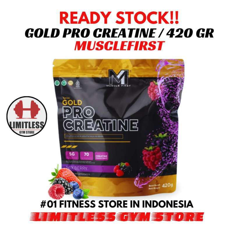 Jual M1 Pro Gold Creatine 420g 420 Gr Muscle First Kreatine Monohydrate 70 Servings - Mix Berry ...