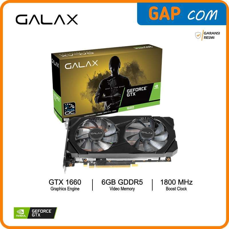Jual Vga Galax Geforce Gtx 1660 6gb Gddr5 (1-click Oc) Dual Fan Di ...