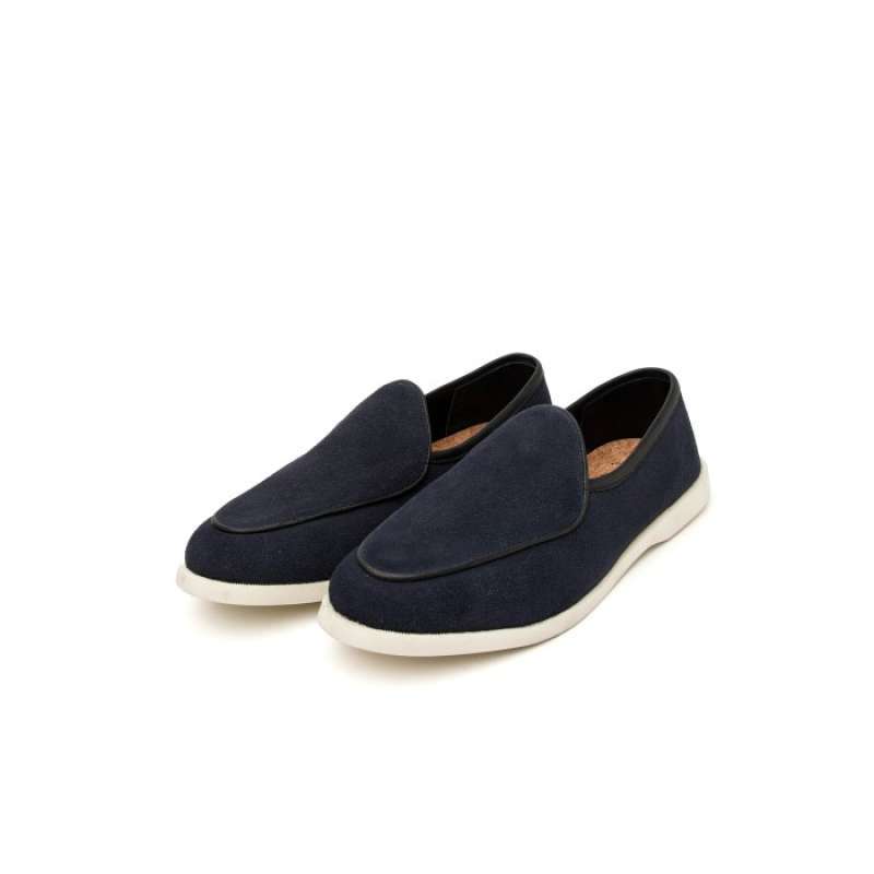 Jual Sepatu Kulit Pria Portee Goods Loafers Belgian Lite Suede Navy ...