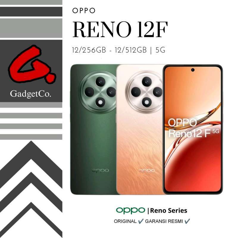 Promo OPPO Reno 12f 5g 12/256gb | 12/512gb Garansi Resmi Diskon 13% Di Seller Gadget Co ...