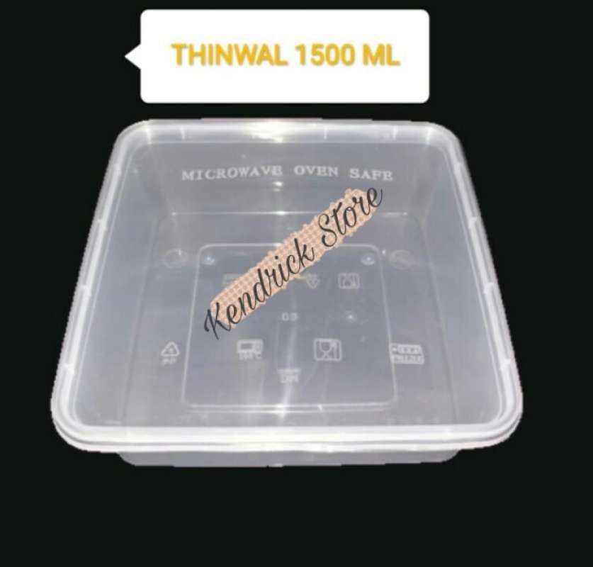 Promo Thinwall 1500 Ml Food Container Box Tebal Food Grade Isi 50 Pcs ...