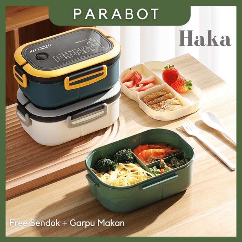 Promo [parabot] Haka Kotak Makan Plastik Lunch Box Kotak Bekal Set ...