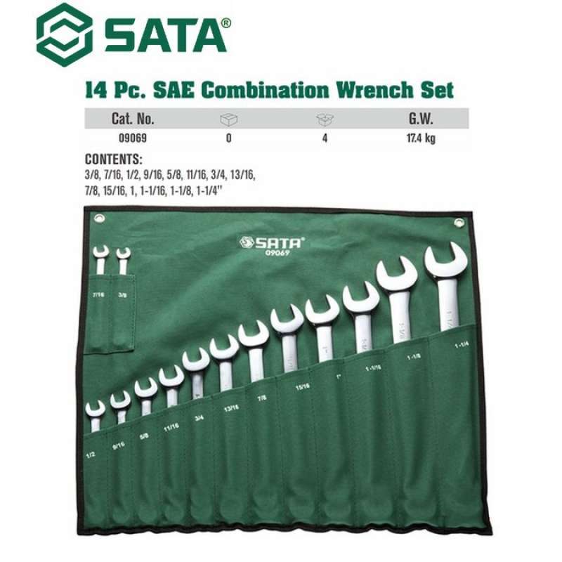 Promo Kunci Ring Pas Set Inch 09069 - Combination Wrench Inch Sae Sata ...