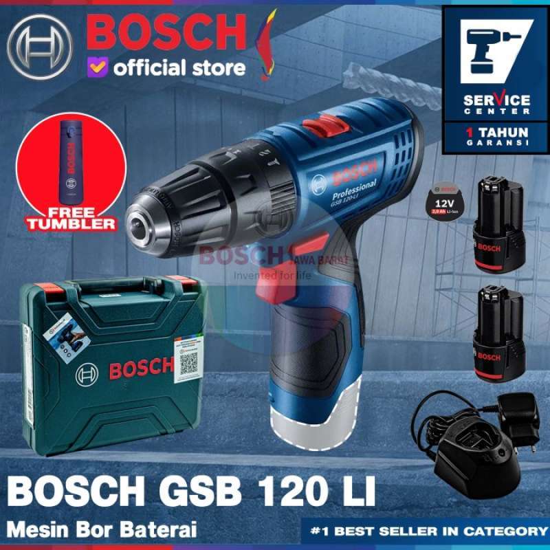 Promo Promo- Bosch Bor Tembok Impact Drill Cordless Gsb 120 Li Gen3 ...