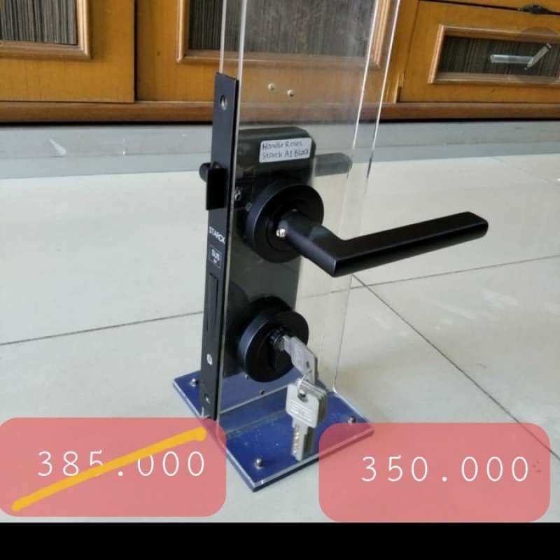 Promo Door Handle Roses Stainless Starck Hitam Handel Pintu Kayu ...