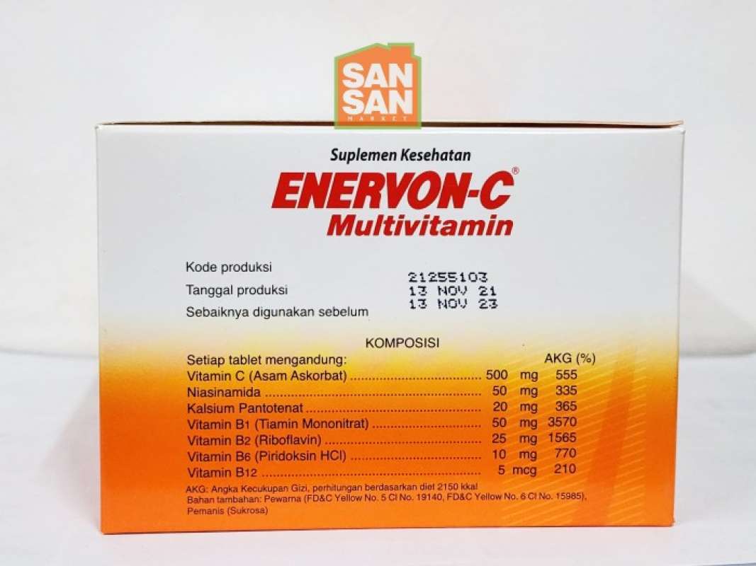 Jual Enervon C Multivitamin 100 Tablet (4'sx25) Di Seller Sansan Market ...