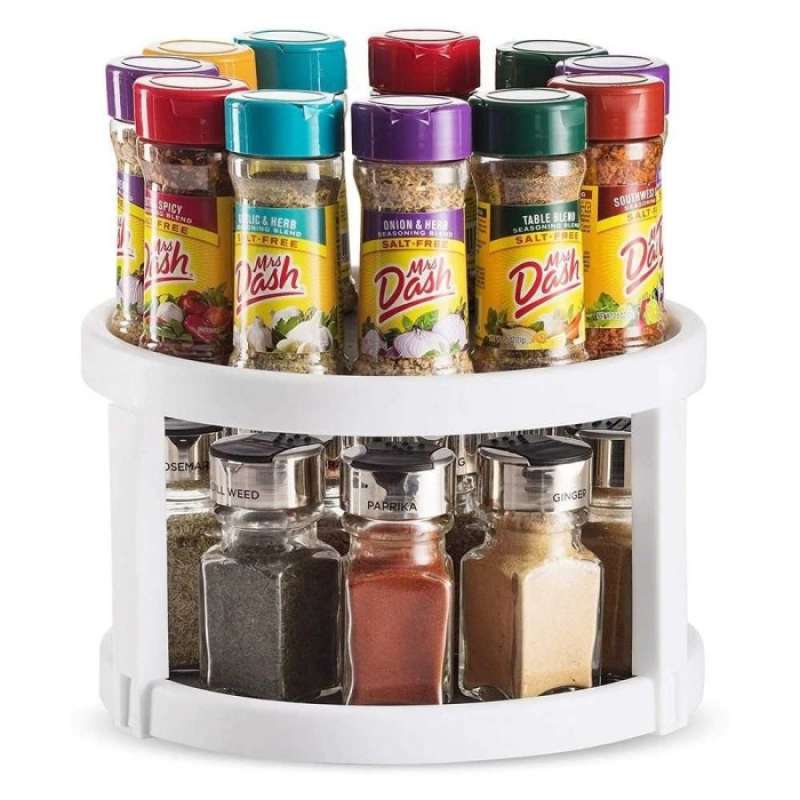 Promo Rak Susun Tempat Botol Bumbu Dapur Serbaguna Model Putar Bulat 2 ...