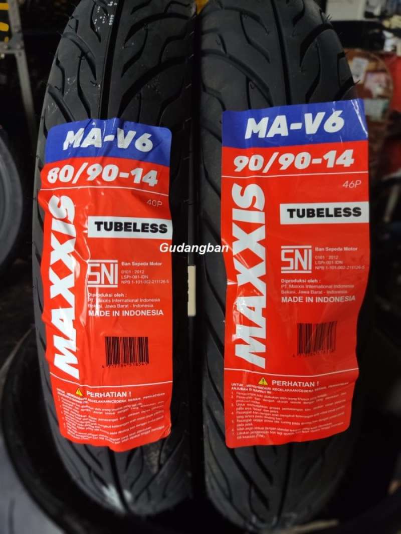 Promo Paket Ban Luar Maxxis Ma V6 80 90 14 Dan 90 90 14 Tubeless Motor ...