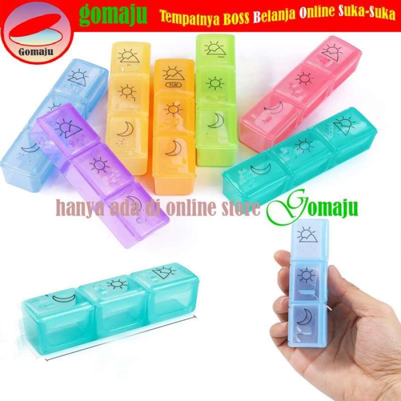 Promo Pill Box Organizer Medicine Storage Kotak Obat Warna Warni 21 Box ...