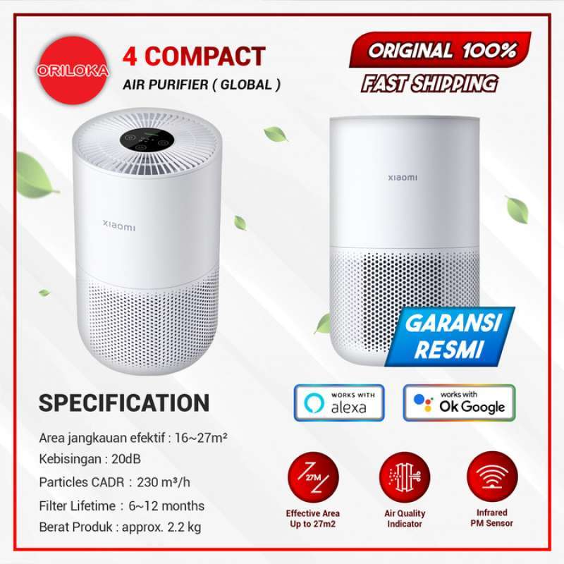 Promo Promo Mi Air Purifier 4 Compact - Penyaring Udara - Resmi Baru ...