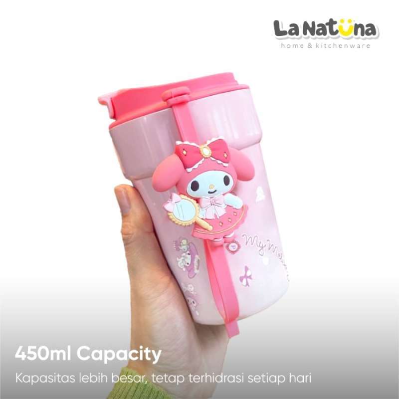 Jual La Natuna Tumbler Gelas Minum Stainless Steel Karakter Sanrio Termos Anak Sanrio 450ml Free ...