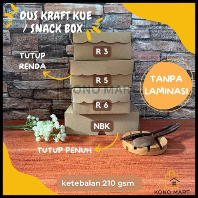Jual Dus Kraft Kue R3 R5 R6 Nbk Tanpa Laminasi / Snack Box / Kardus ...