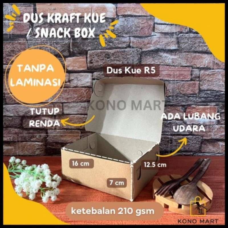 Jual Dus Kraft Kue R3 R5 R6 Nbk Tanpa Laminasi / Snack Box / Kardus ...