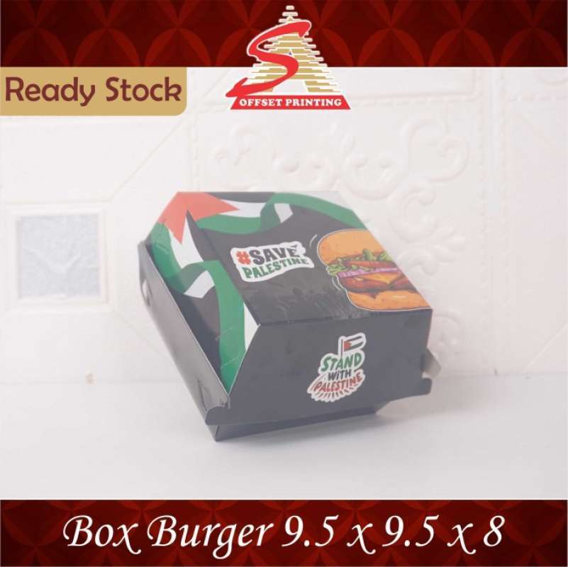 Jual Box Burger/dus Burger/kemasan Hamburger 9.5x9.5x8 Di Seller Rapier ...