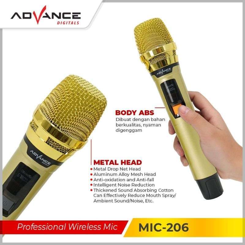Jual Advance Microphone Mic Double Wireless + Receiver Mic 206 Di ...