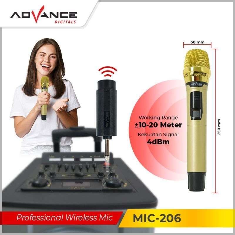 Jual Advance Microphone Mic Double Wireless + Receiver Mic 206 Di ...