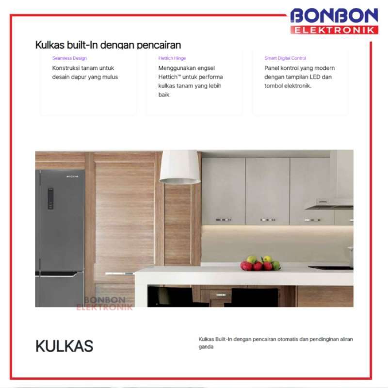 Promo Modena Kulkas Side By Side Built-in Rf 2930 W / Rf2930w Diskon 23 ...