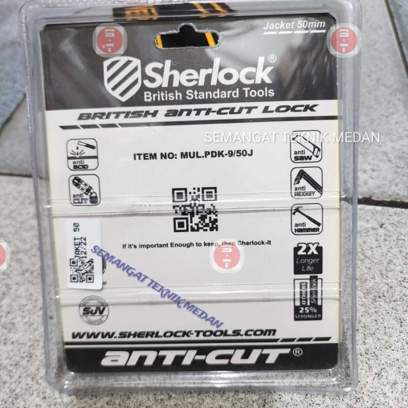 Jual 50mm Gembok Anti Cut Anticut Jacket Jaket 50 Mm Sherlock Original Di Seller Semangat Teknik ...