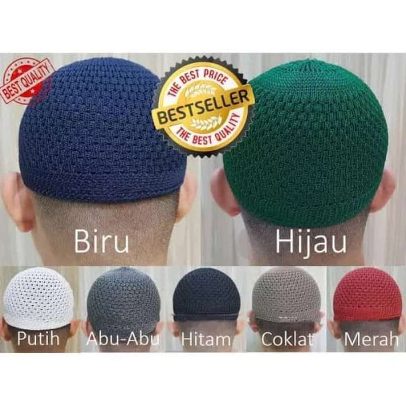 Jual Peci Haji Rajutan Warna / Topi Rajutan / Peci Rajutan / Kopiah ...