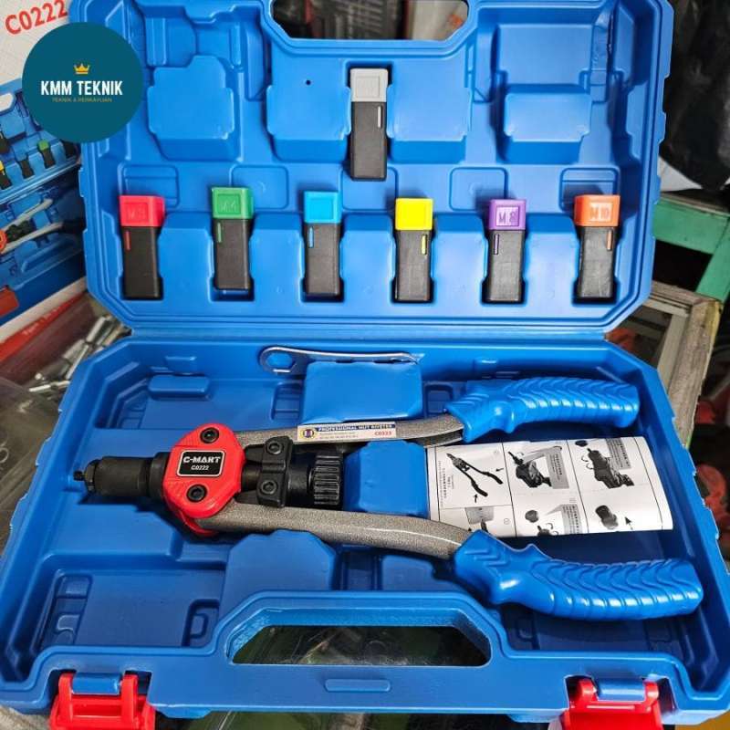 Jual Cmart Nut Riveting Kit 9 Pcs Tang Rivet Lurus M3 - M12 Riveter ...