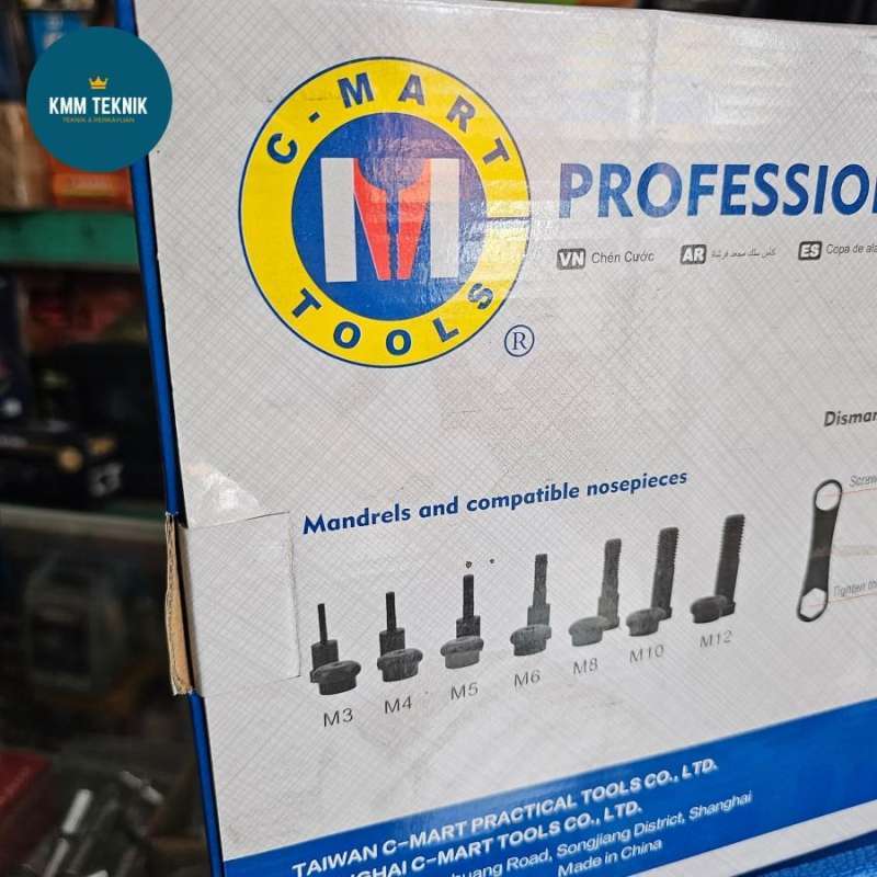 Jual Cmart Nut Riveting Kit 9 Pcs Tang Rivet Lurus M3 - M12 Riveter ...