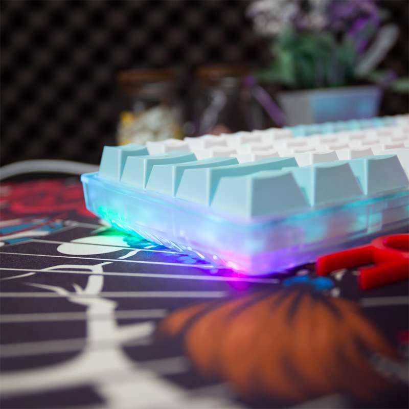 Jual E-yooso Z-11t Mechanical Keyboard 61 Key, White Blue Keycaps ...