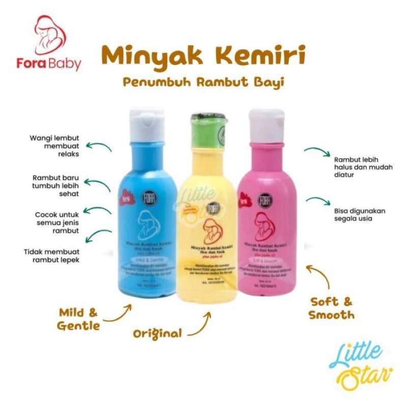 Jual 3 Pcs Paket Fora Natures Minyak Kemiri 65ml Penumbuh Rambut Bayi ...
