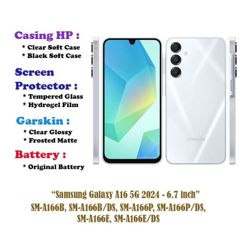Jual Samsung Galaxy A16 5g 2024 - 6.7 Inch - Case - Screen Protector ...