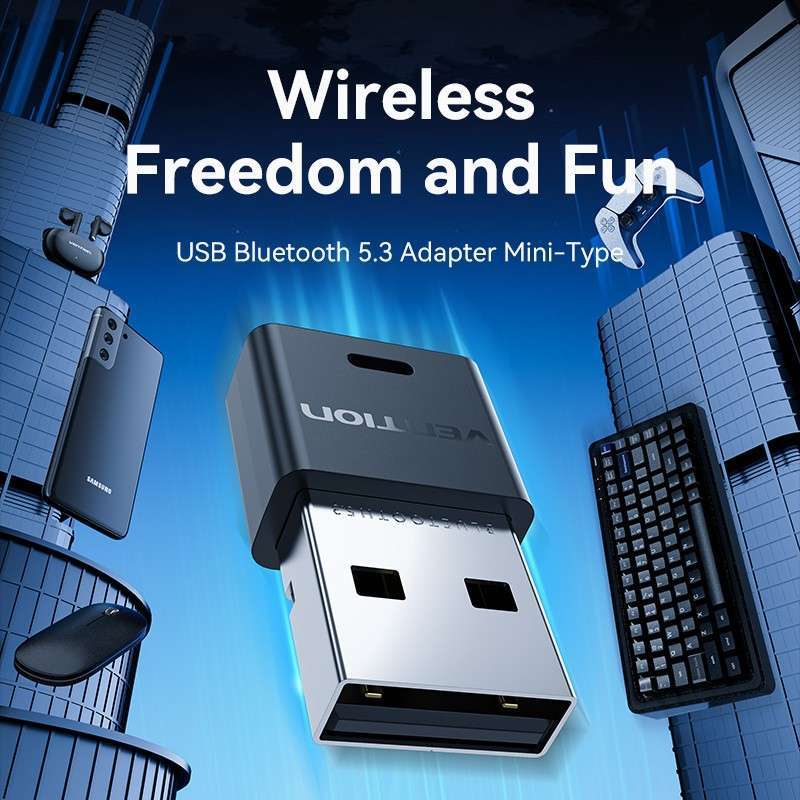 Jual Vention Nah Bluetooth 5.3 Adapter Receiver Dongle Led Mini Style ...