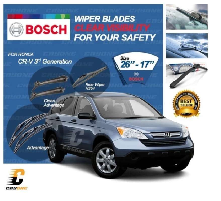 Jual Bosch Wiper Blade Honda Crv 3rd Gen 2007-2011 H354 1 Set 26 - 17 ...