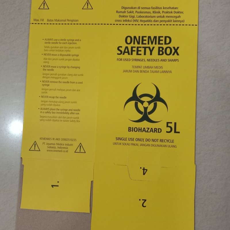 Jual Safety Box Bioharzard / Tong Sampah Medis Sharp Container Stera 1l ...