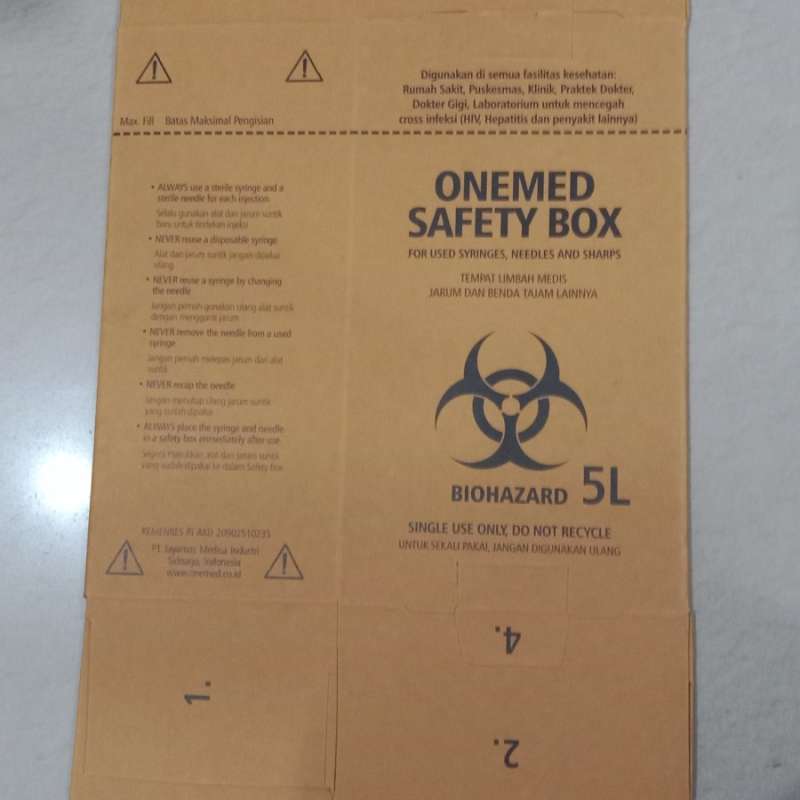 Jual Safety Box Bioharzard / Tong Sampah Medis Sharp Container Stera 1l ...